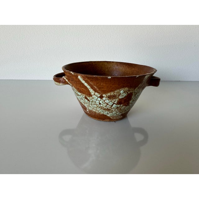 1980's Vintage Organic Art Studio Pottery Bowl W/ Handles, Signed ...