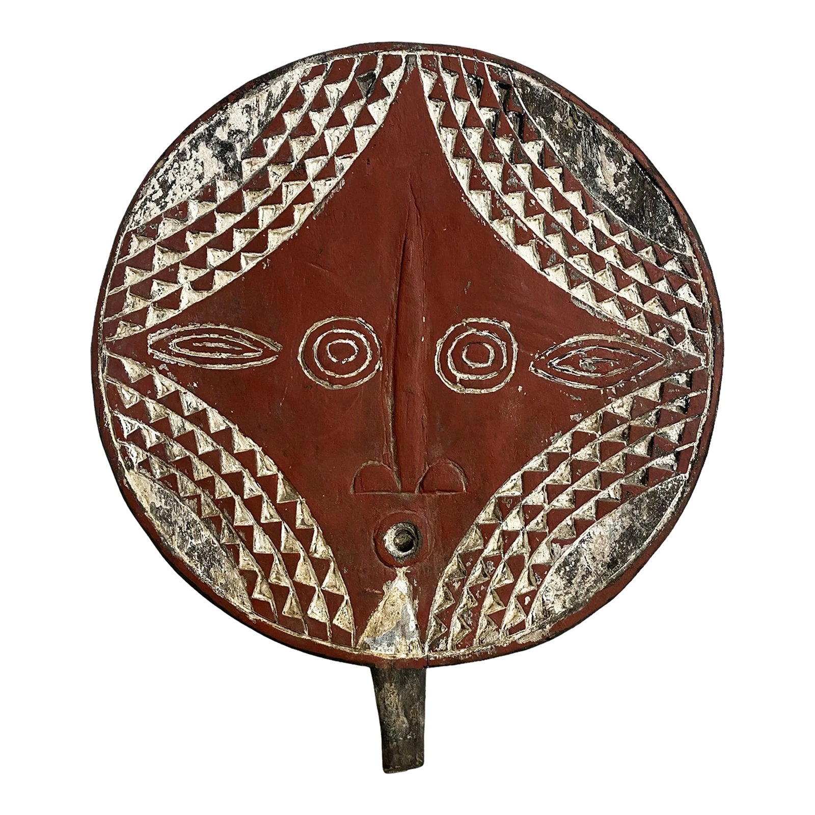 African Wooden Bwa Sun Mask Burkina Faso 18" H | Chairish