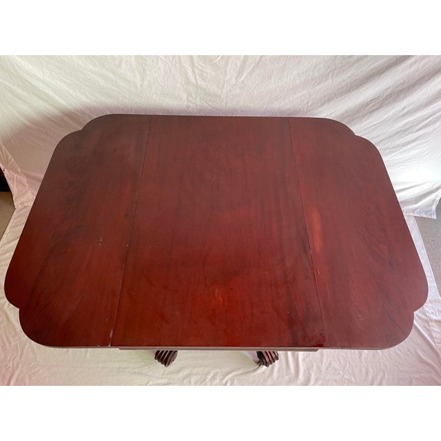 Antique Victorian Wheeled Drop-Leaf Side Table | Chairish