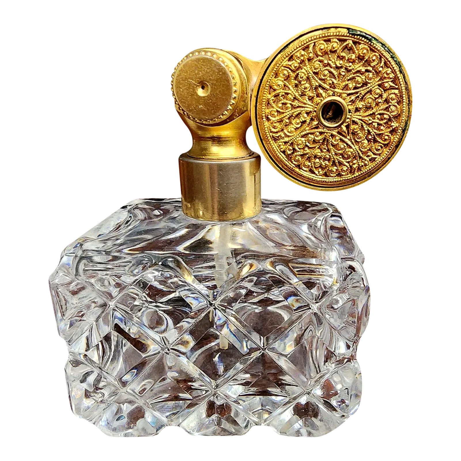Marcel Franck Vintage Deep Cut Fine Crystal Perfume Bottle Atomizer ...