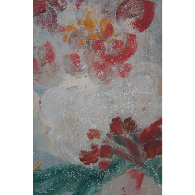 1964 Mid Century Floral Still Life Painting Oil on Canvas by Tiny ...