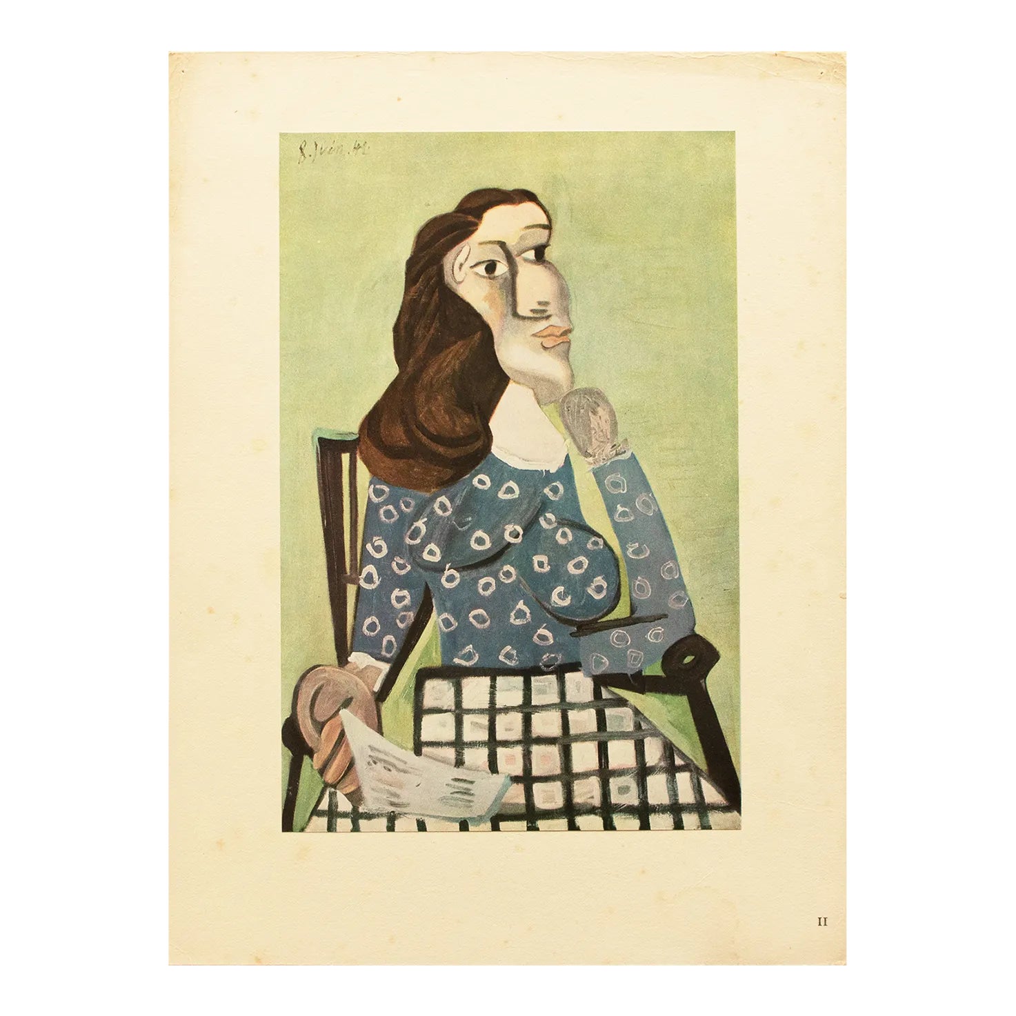 1946 After P. Picasso "Femme Au Corsage Bleu", Second Edition Period ...