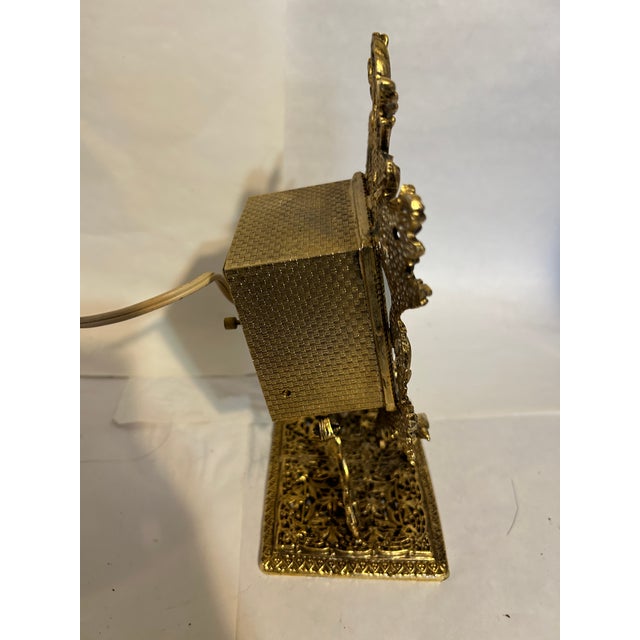 Vintage Rococo Style Cast Metal Gold Gilded Mantle Clock With Cherub ...