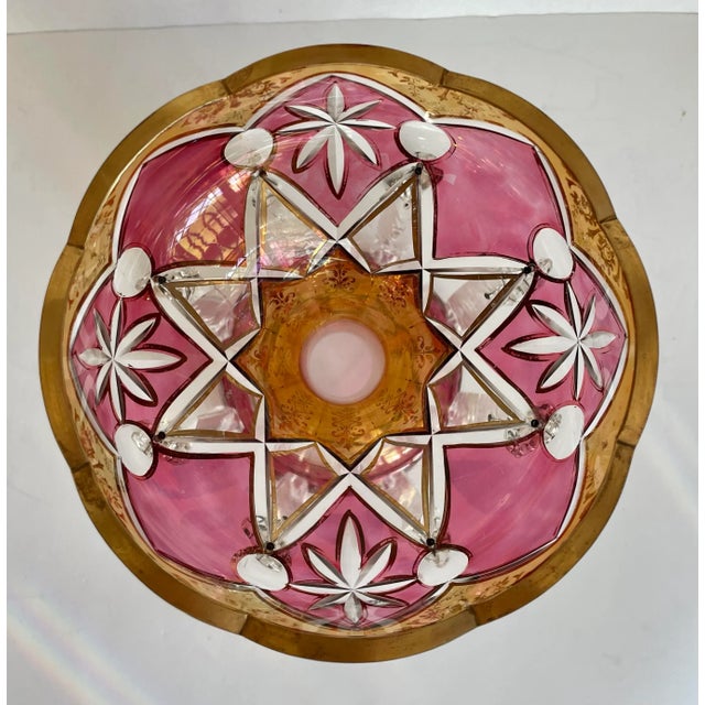 Bohemian Ruby and Amber Crystal and Glass Mantle Luster Lustre | Chairish