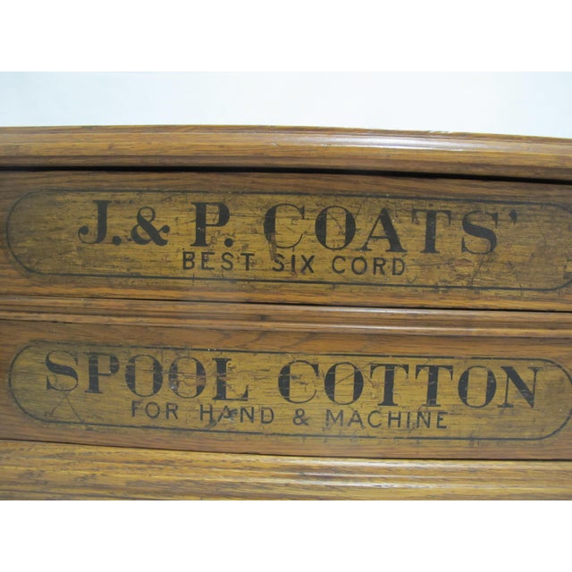 Antique J&p Coats Best Six Cord Wood 2 Drawer Sewing Spool Thread ...