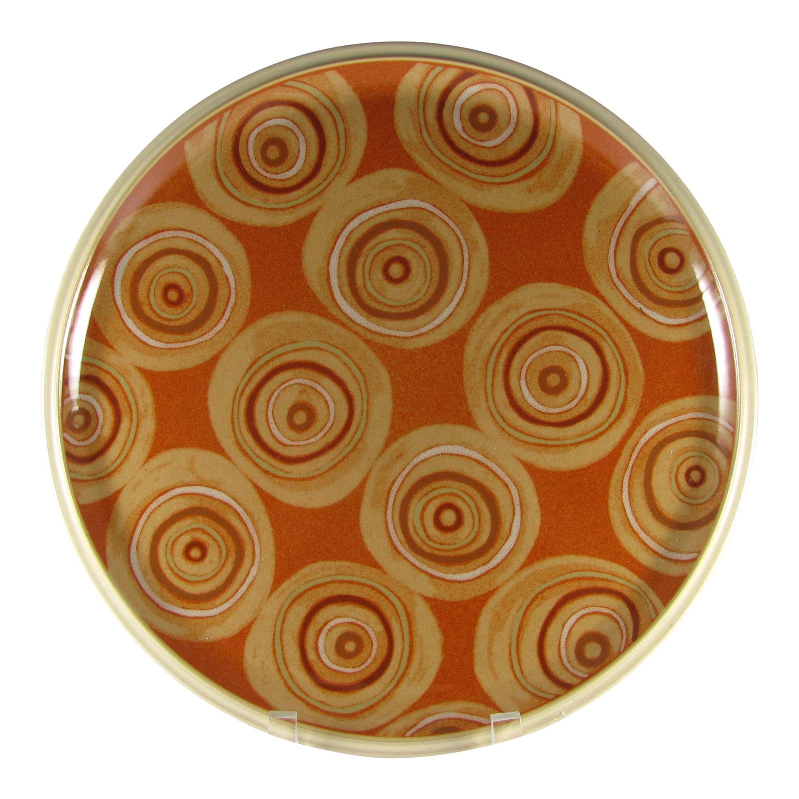 Denby Fire Chilli Round Platter Chop Serving Plate | Chairish
