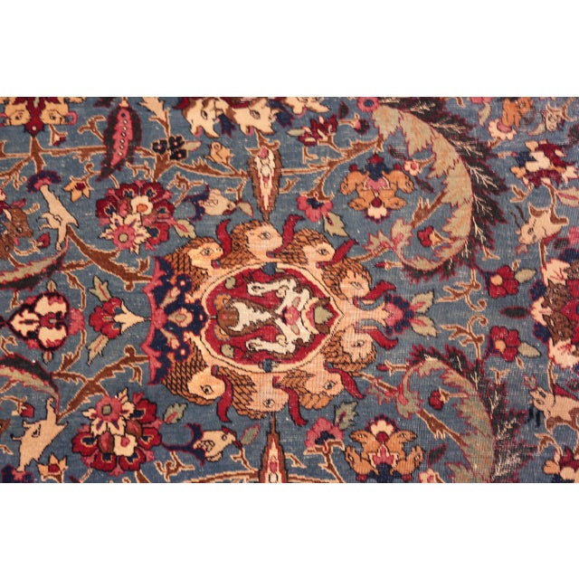 Nazmiyal Collection Antique Persian Tehran Silk and Wool Rug | Chairish