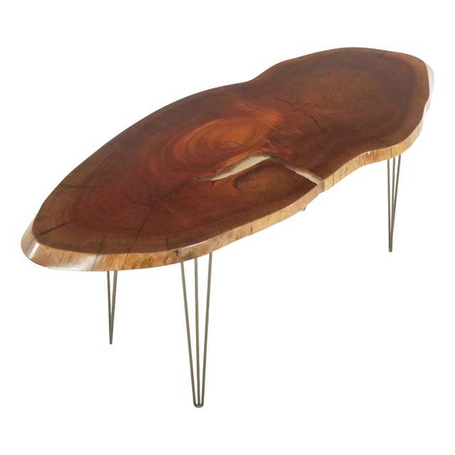 Handcrafted Live Edge Mahogany Wafer Dining Table | Chairish