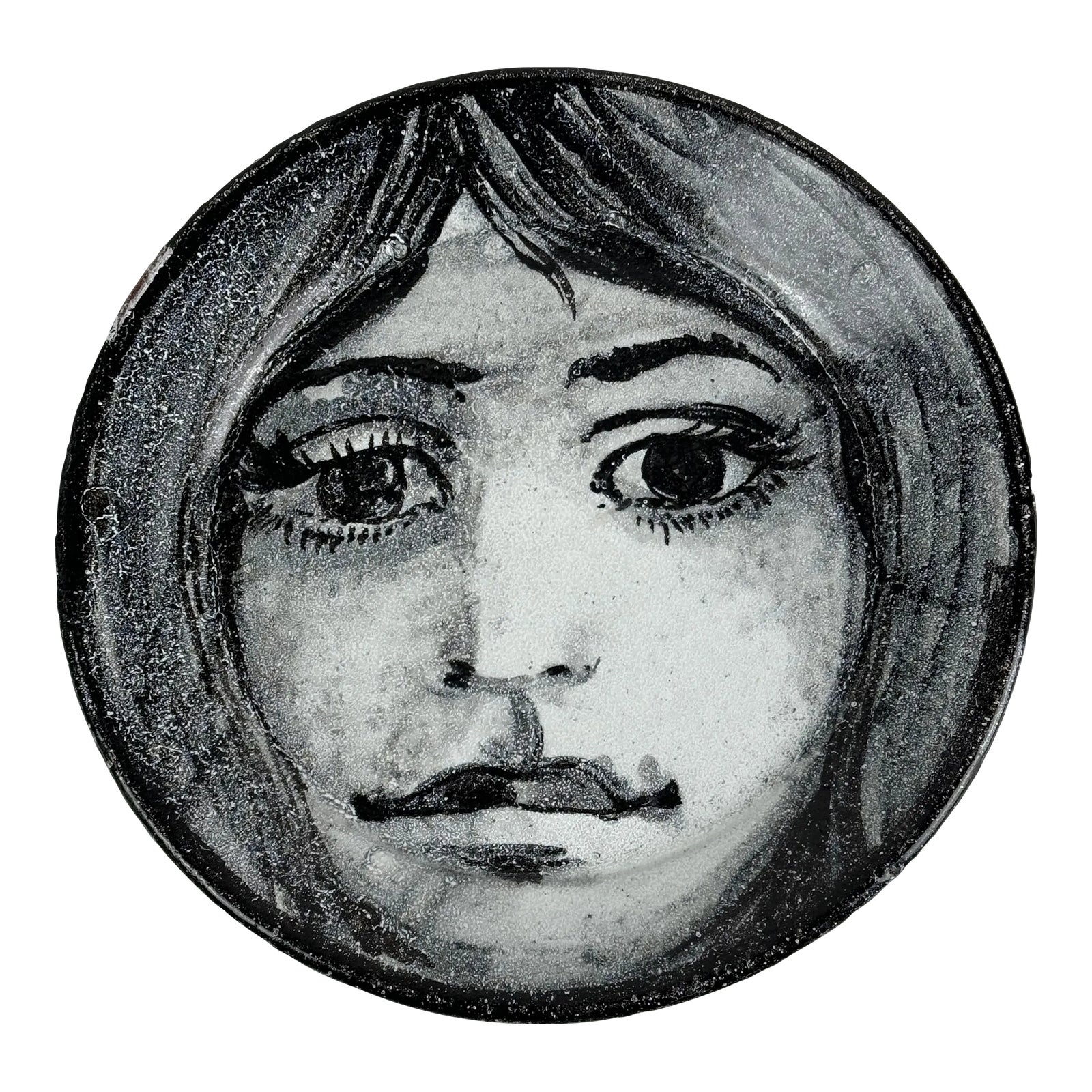 Patrick Swift Charger Plate of B&w Portrait of Girl, Circa 1977 | Chairish