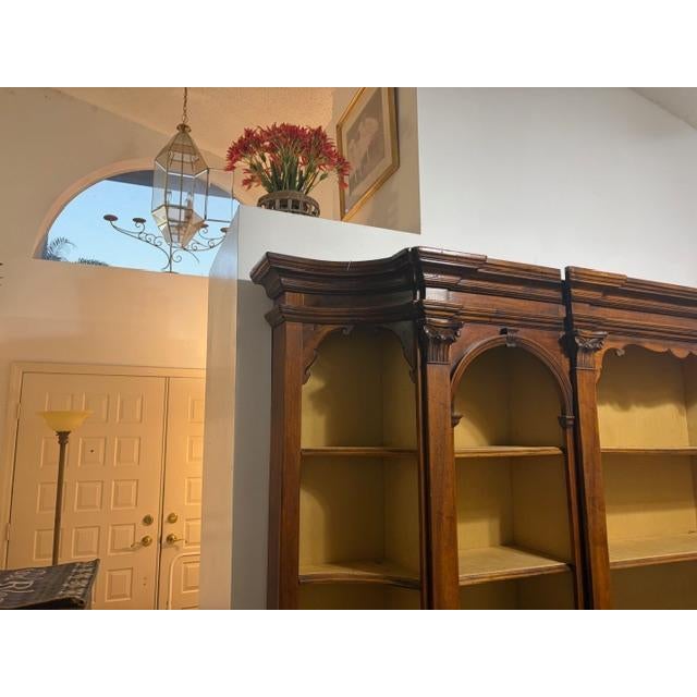 1950s 10 Ft Long Italian Walnut Monumental Open Shelf Library Bookcase ...