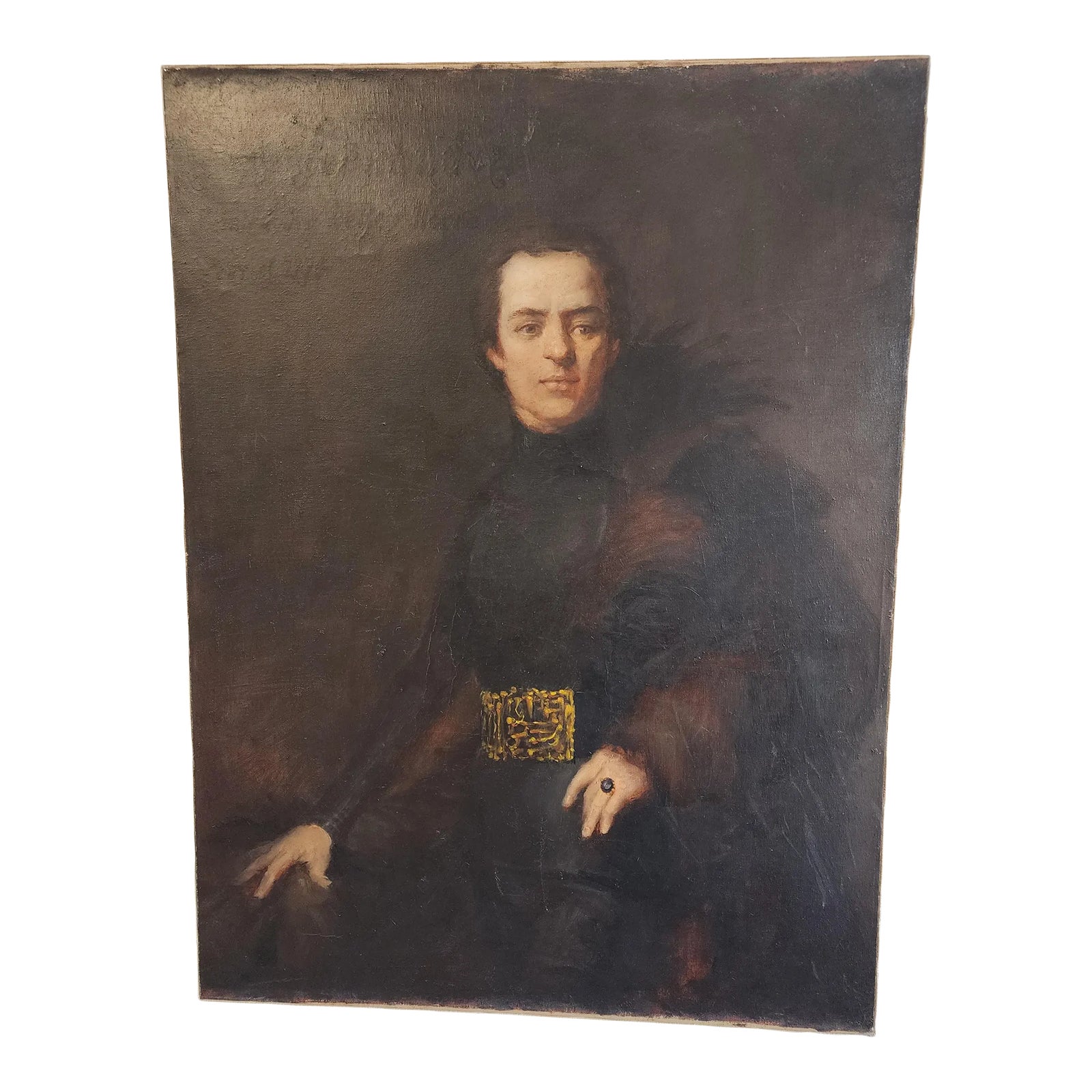 Early 19th. C Portrait of Nobility - Oil on Canvas | Chairish