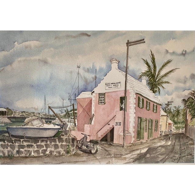 Vintage 1980s Bermuda Scene Watercolor Prints - Matted - a Pair | Chairish