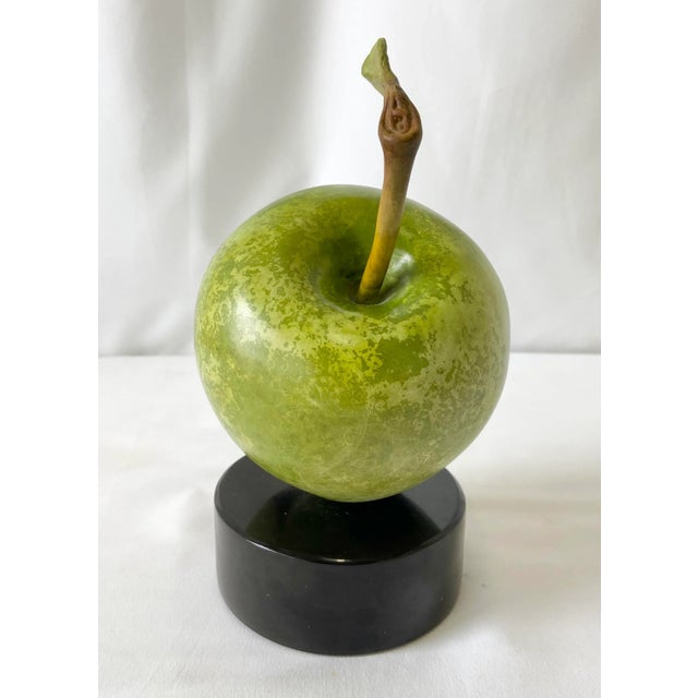 Contemporary Randi Grantham Bronze Granny Apple Sculpture on Marble ...