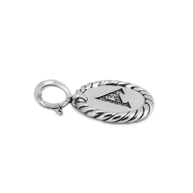 David Yurman Cable Collectibles 925 Silver Diamond “A” Initial Charm ...