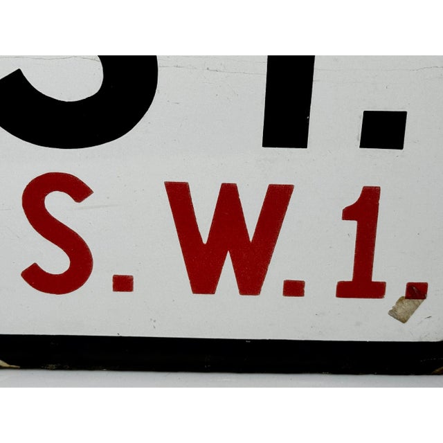 1940s British Enamel London Road Sign City of Westminster Ebury Street ...