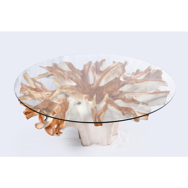 Round Teak Root Dining Table 3 | Chairish