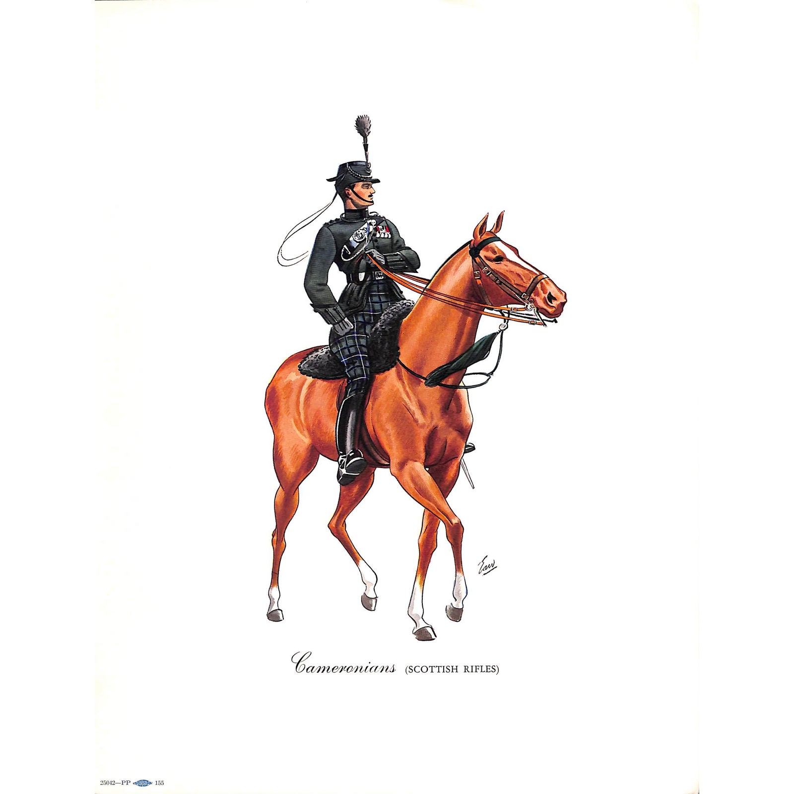 1950s Cameronians (Scottish Rifles) Traditional Reproduction Print ...
