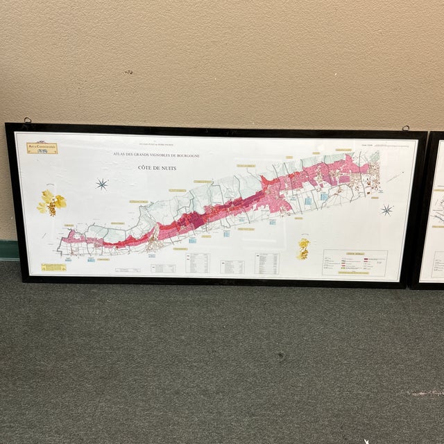 The Maps of Burgundy by Sylvain Pitiot & Pierre Poupon, a Pair | Chairish