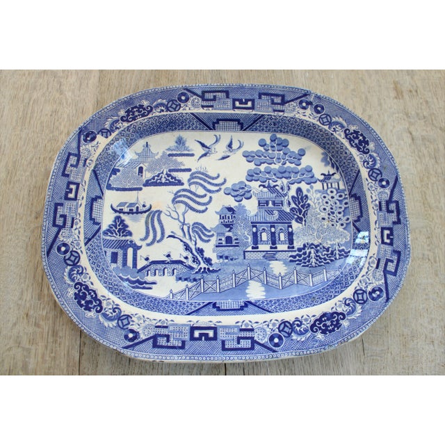 Large 19thC. Staffordshire Stone China Platter | Chairish