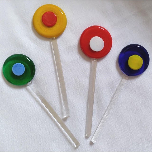 1980s Italian Blown Glass Lollipops- Set of 4 | Chairish