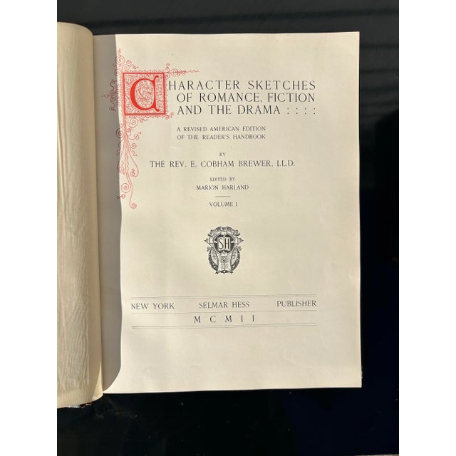 Antique Leather Bound Books-Character Sketches of Romance, Fiction, and ...