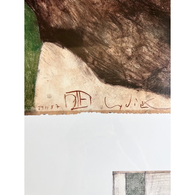 1980s Framed Horst Janssen Cat Lydia Art Poster Germany | Chairish