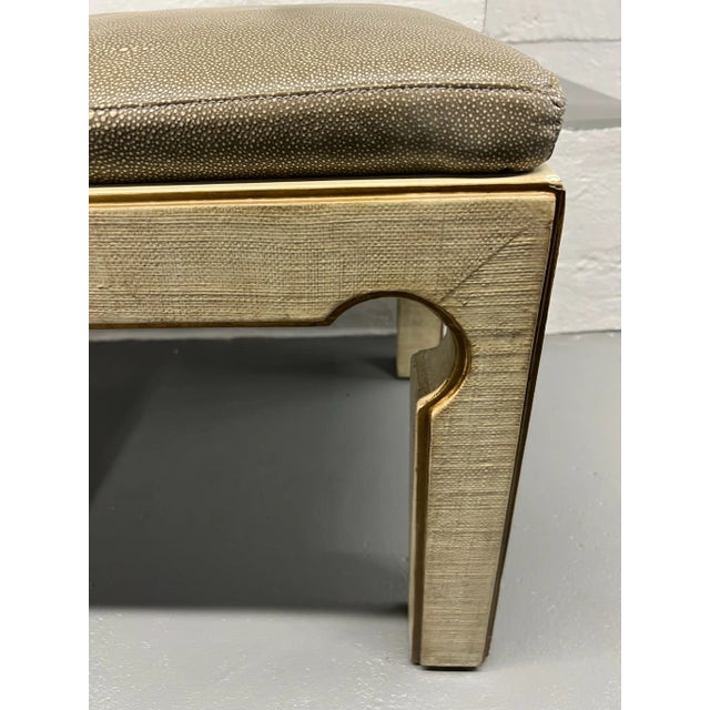 Pair of Baker Furniture Wood and Leather Benches | Chairish