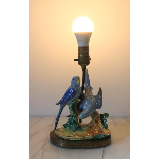 Vintage Stangl Pottery Double Parakeets Table Lamp | Chairish