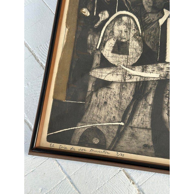 Vintage Mid-Century "El Dia De Los Muertos" Color Intaglio by Harry ...