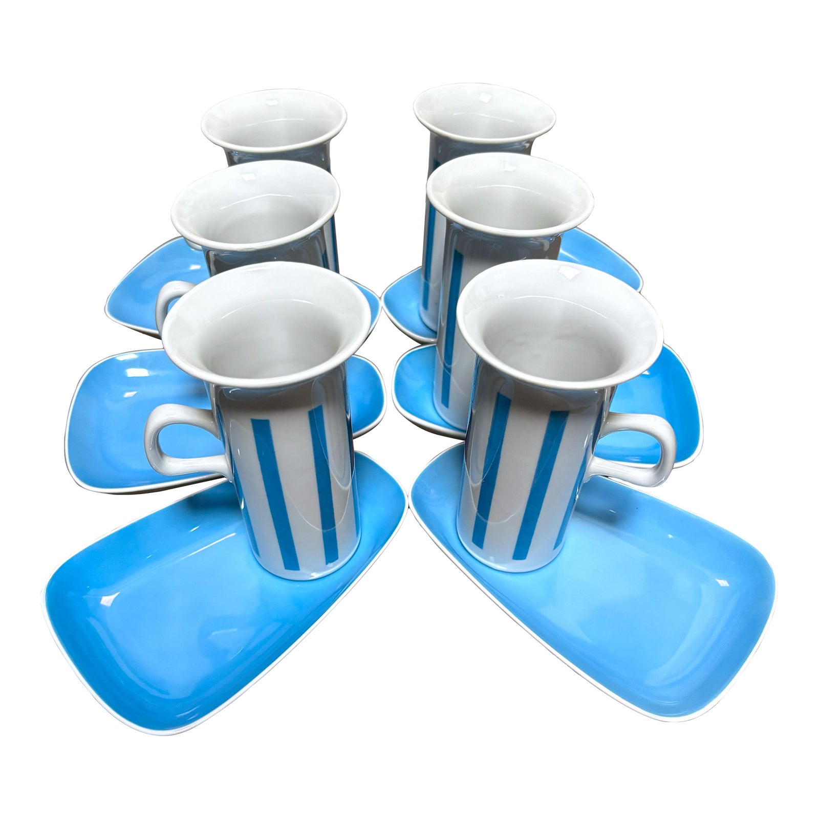 Vintage 1960s LaGardo Tackett Schmid Porcelain Tall Mugs With Snack ...