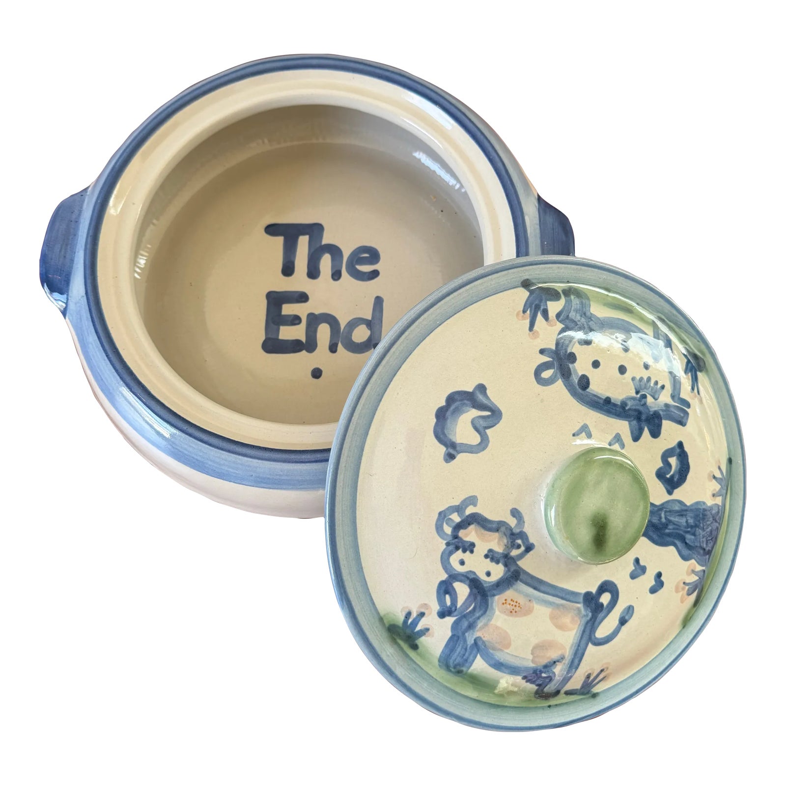 M. A. Hadley Vintage Ceramic "The End" Cow Casserole Dish With Lid ...
