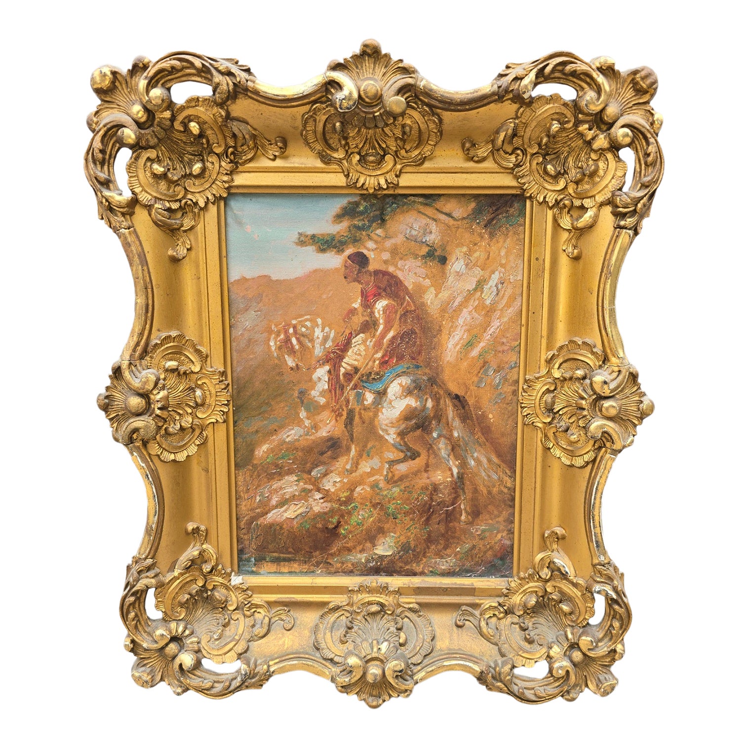 Arab Horseman Oil Painting | Chairish