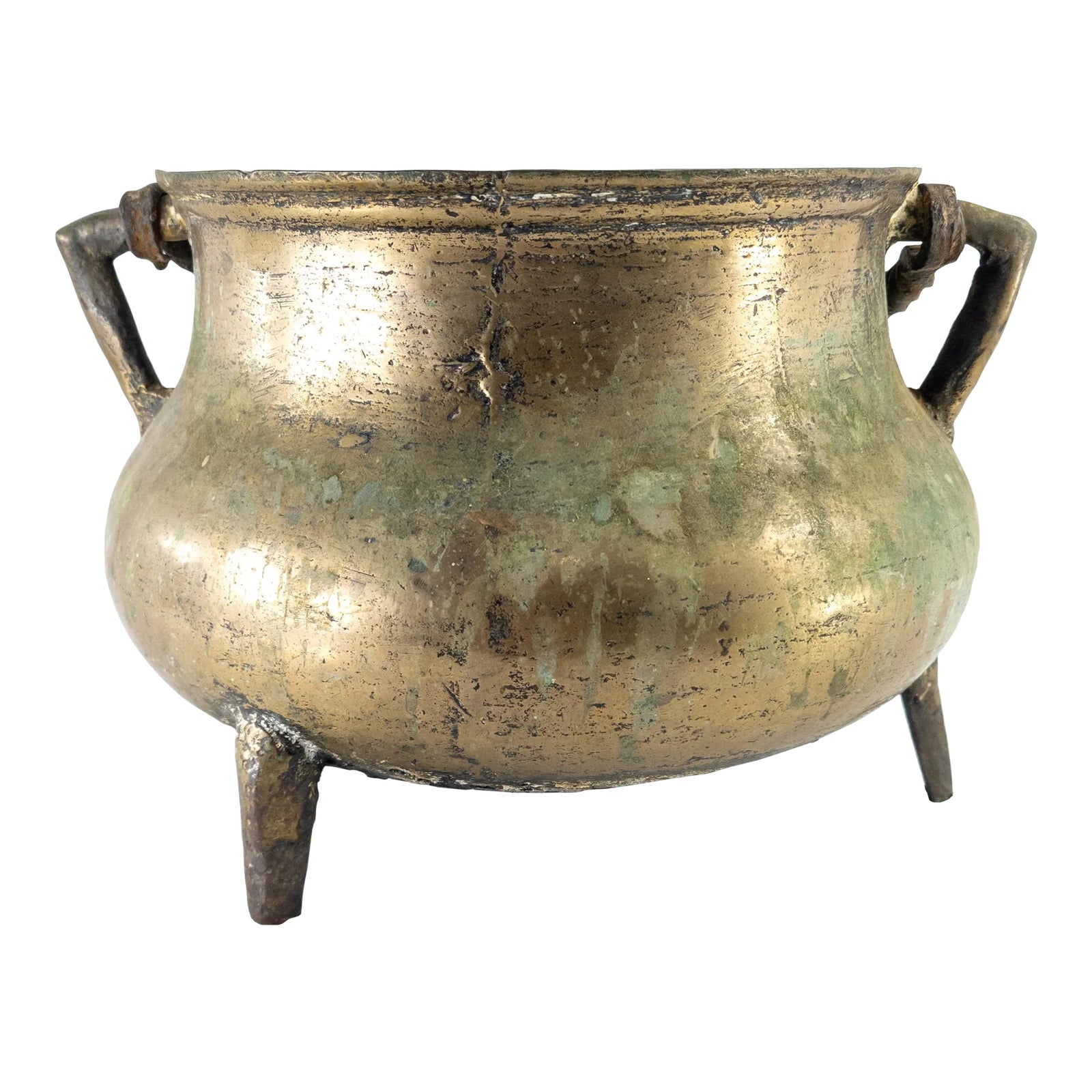 17th Century European Heavy Bronze Posnet Cook or Stew Pot | Chairish