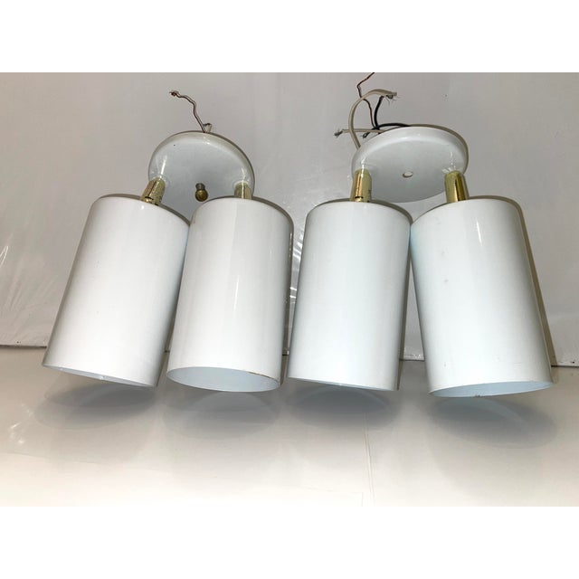 Modern White Gold Can Spotlights - Set if 2 | Chairish