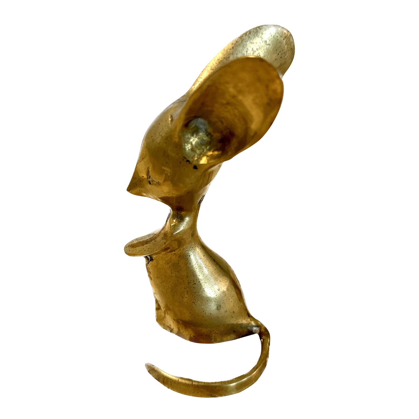 Mid Century Brass Mouse Figurine | Chairish