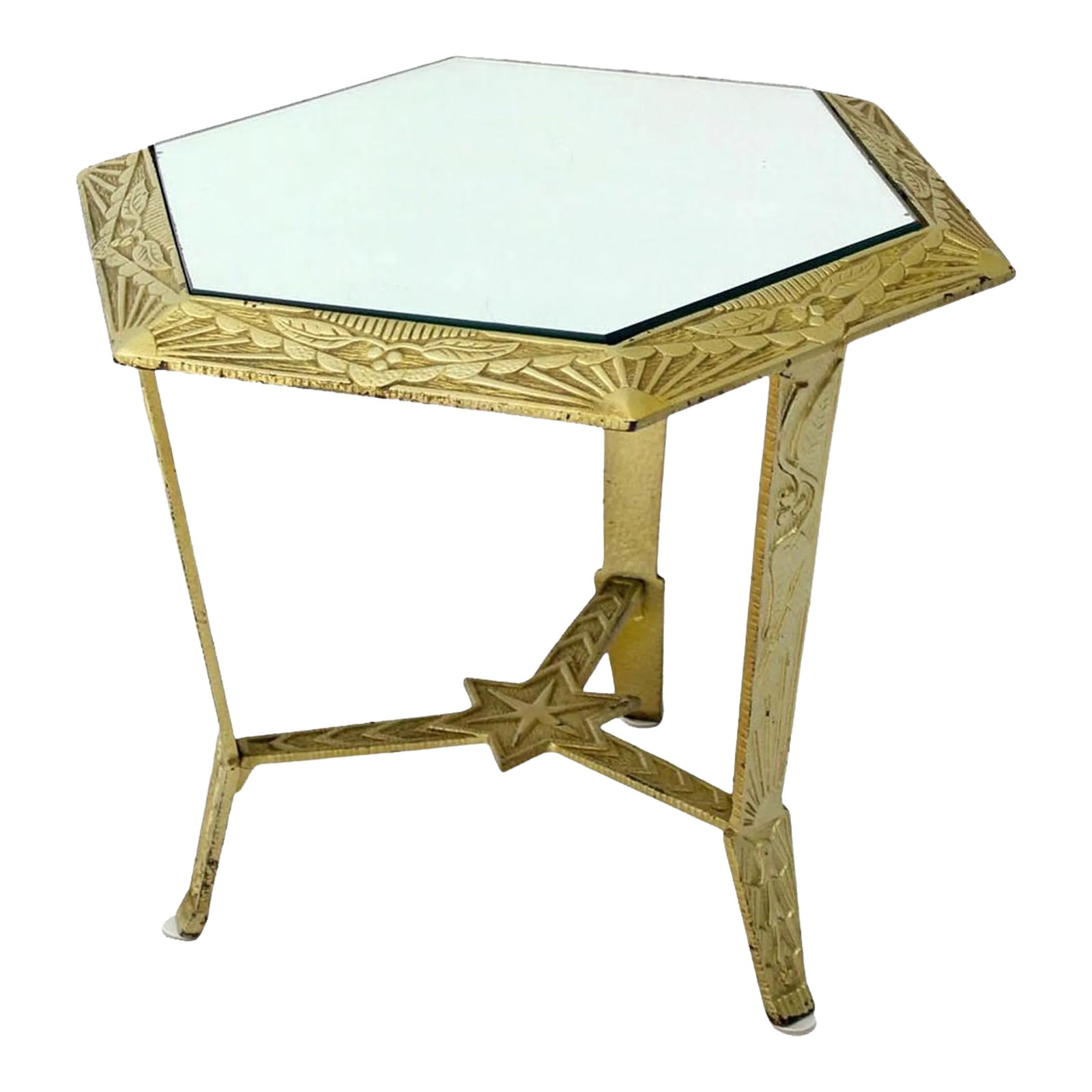 Fine Mid Century Modern Art Deco Hexagon Top Star of David Base Side ...