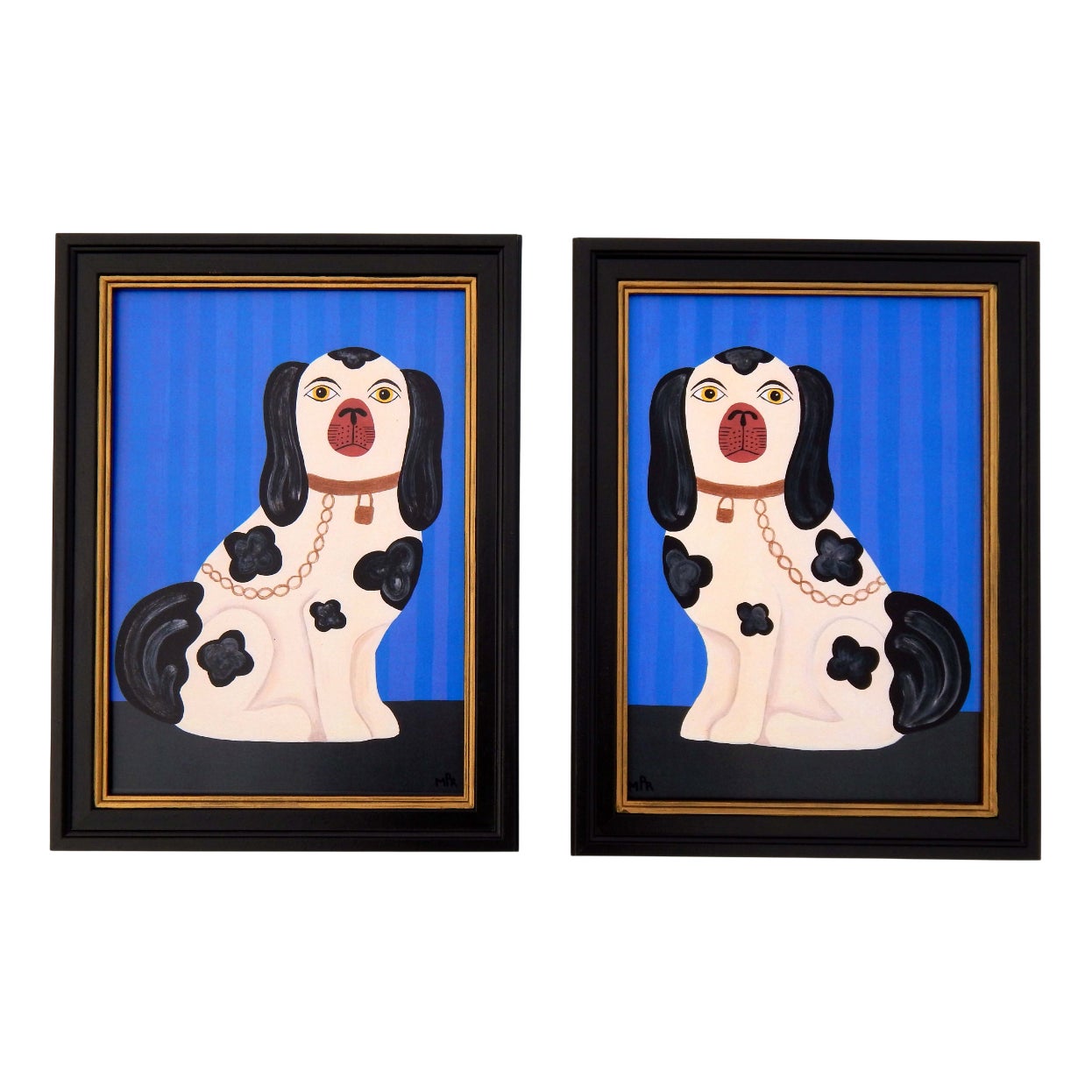 Matt Rix, Staffordshire Spaniel Prints, 2000s, Ink & Paper, Set of 2, Framed | Chairish