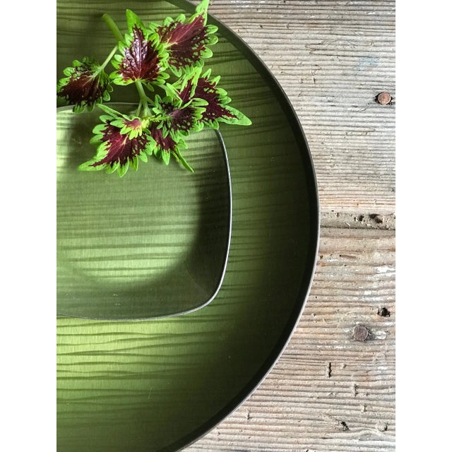 1950s Catherineholm Strek Cathedral Metal & Enamel Green Striped ...