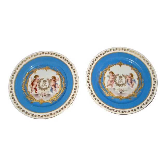 Antique Sevres Louis Philippe Chateau Des Tuileries Plates- a Pair ...