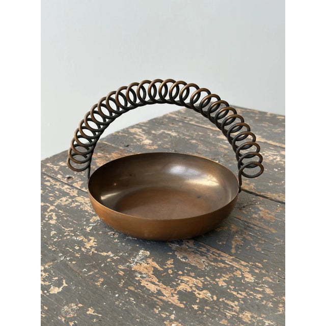 Vintage Modernist Sculptural Hand Wrought Copper Vessel With Handle by ...