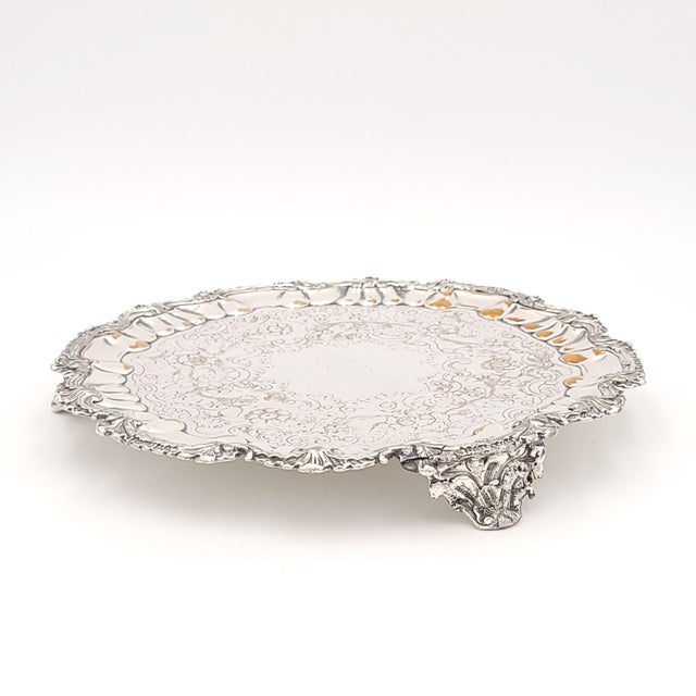 Late Georgian Sheffield Plate Footed Salver, England Circa 1830 | Chairish