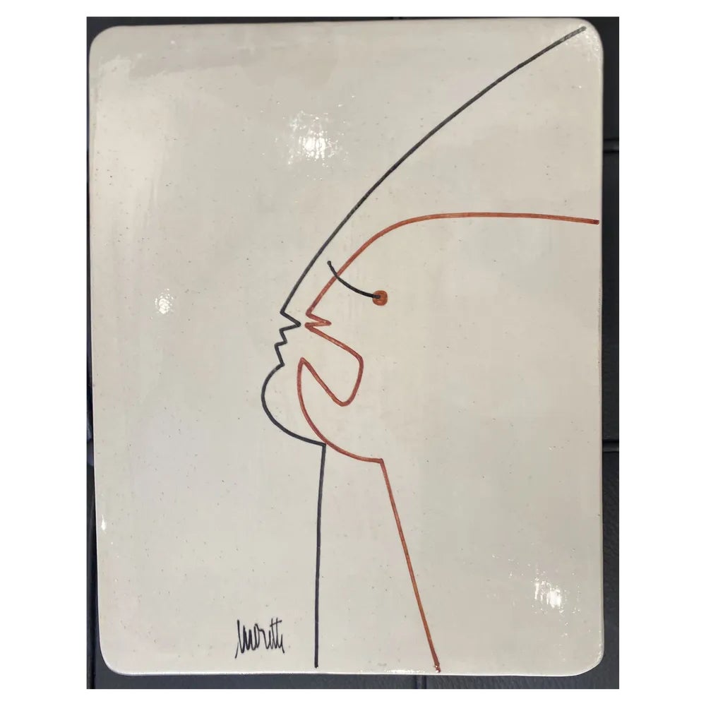 Raymond Moretti, Deux Profils after Jean Cocteau, 1960s, Ceramic | Chairish