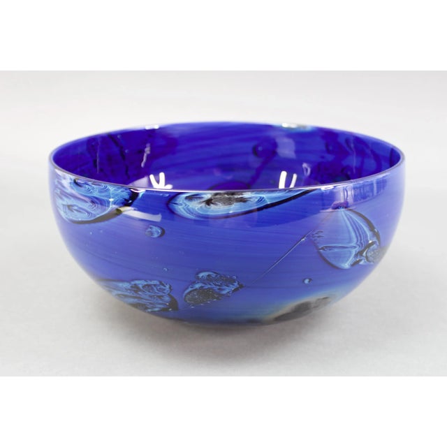 Josh Simpson 1990 Signed New Mexico Cobalt Blue Studio Art Glass Bowl ...