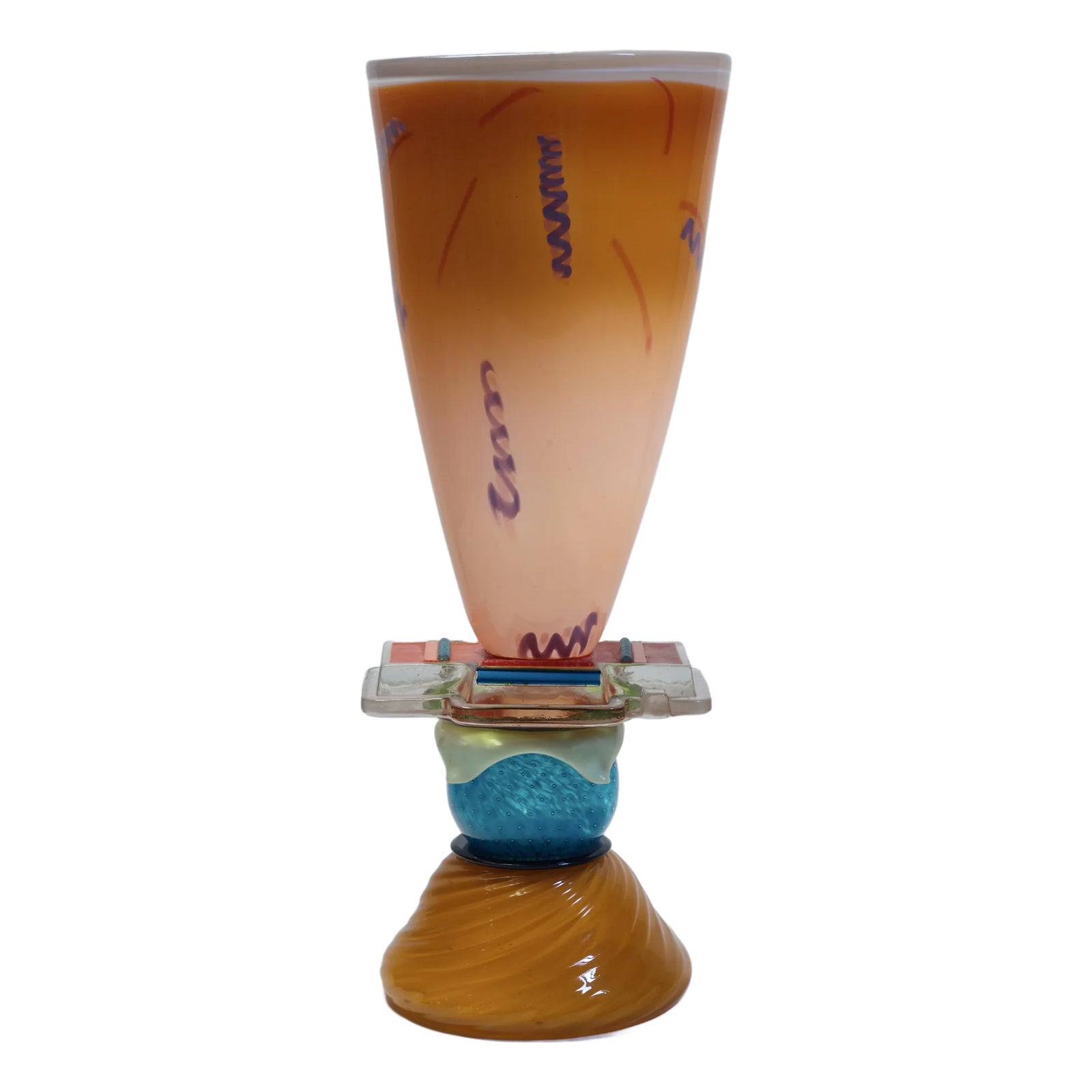 Pizzichillo & Gordon Art Glass Sculptural Vessel | Chairish