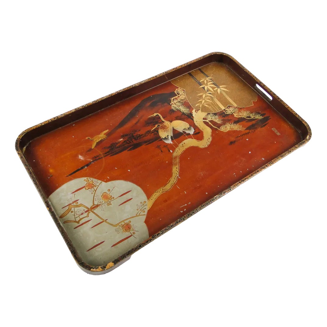Japanese Lacquerware Tray, 1920s | Chairish