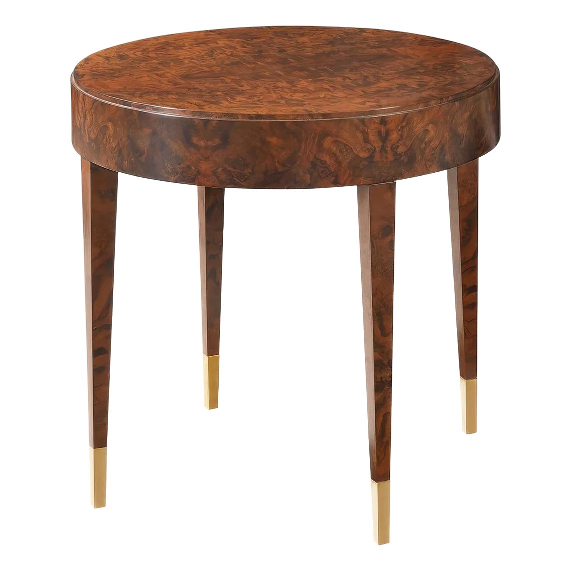 Round Walnut Burl Side Table | Chairish