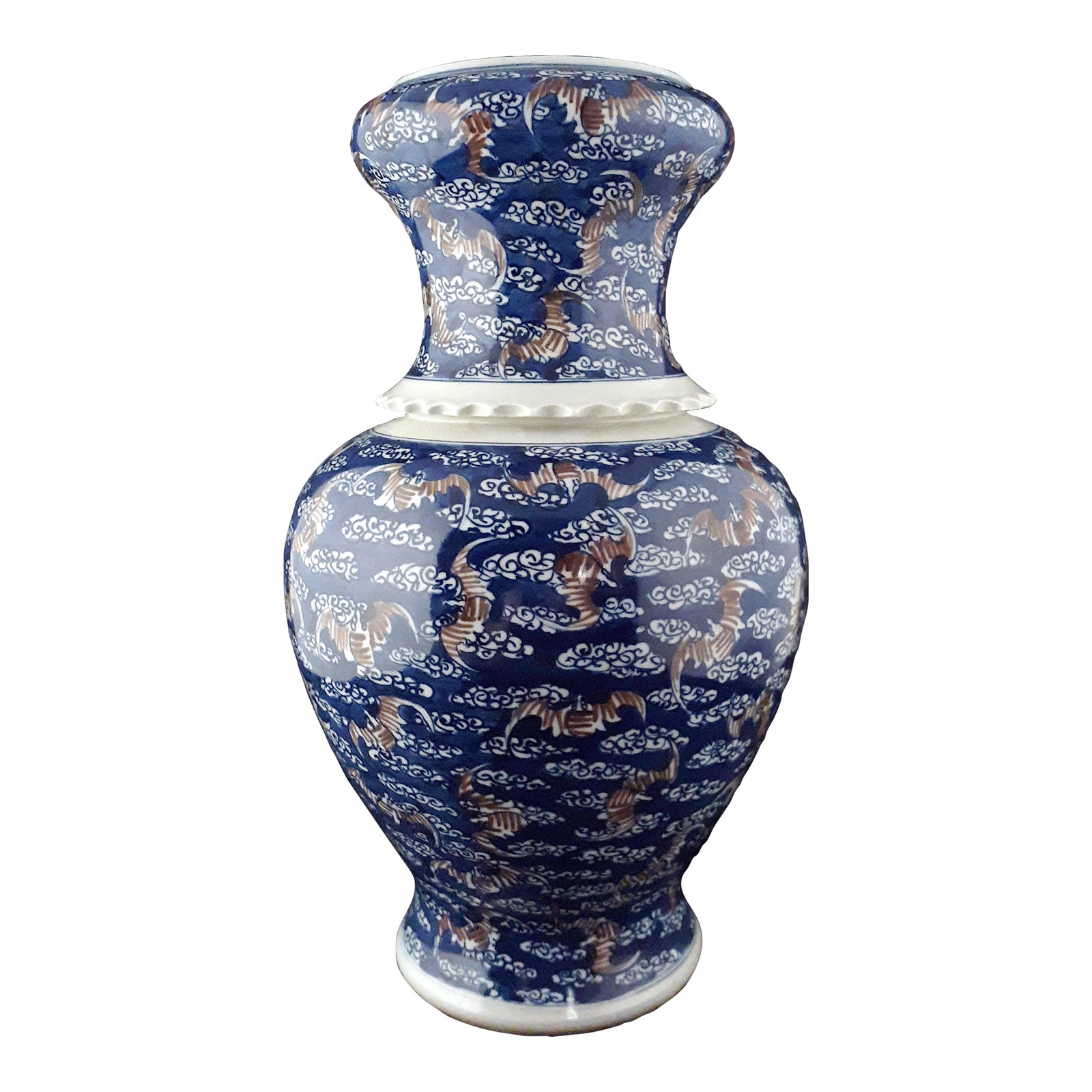 Chinese Porcelain Fu Bats Fengweizun | Chairish