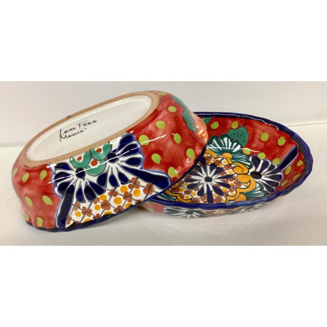 Mexican Bright Ceramic Condiment Bowls - A Pair | Chairish