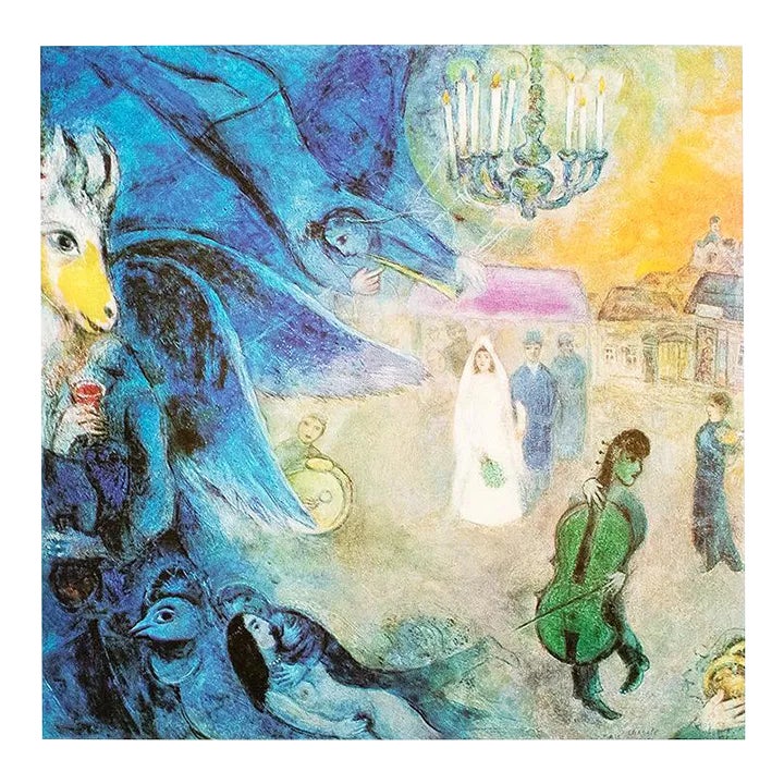 1972 After Marc Chagall "The Wedding Candles", Full-Color Parisian ...