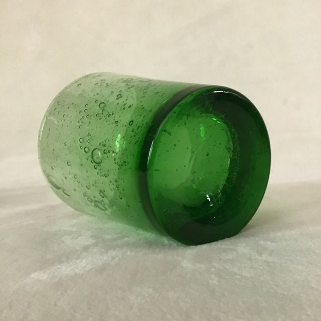 1980s Biot Green Glass Barware Set - 4 Pieces | Chairish
